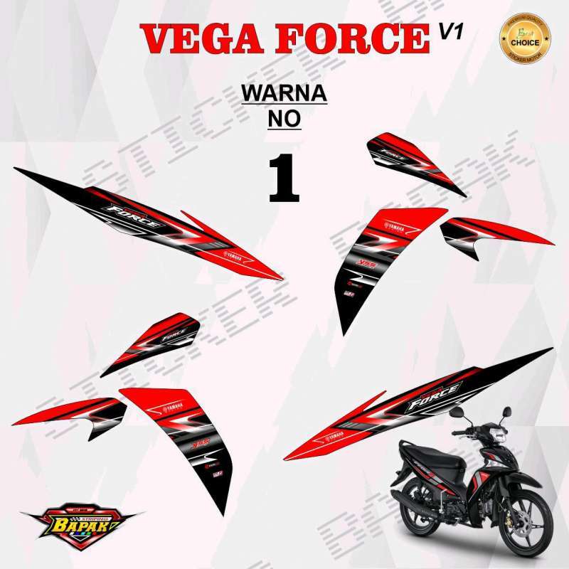 Jual Sticker Striping Decal Motor Vega Force V1 Variasi Race - No.1 ...