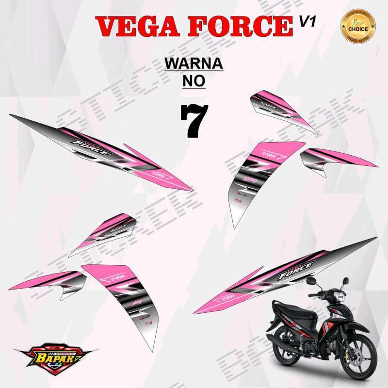 Jual Sticker Striping Decal Motor Vega Force V1 Variasi Race - No.7 ...
