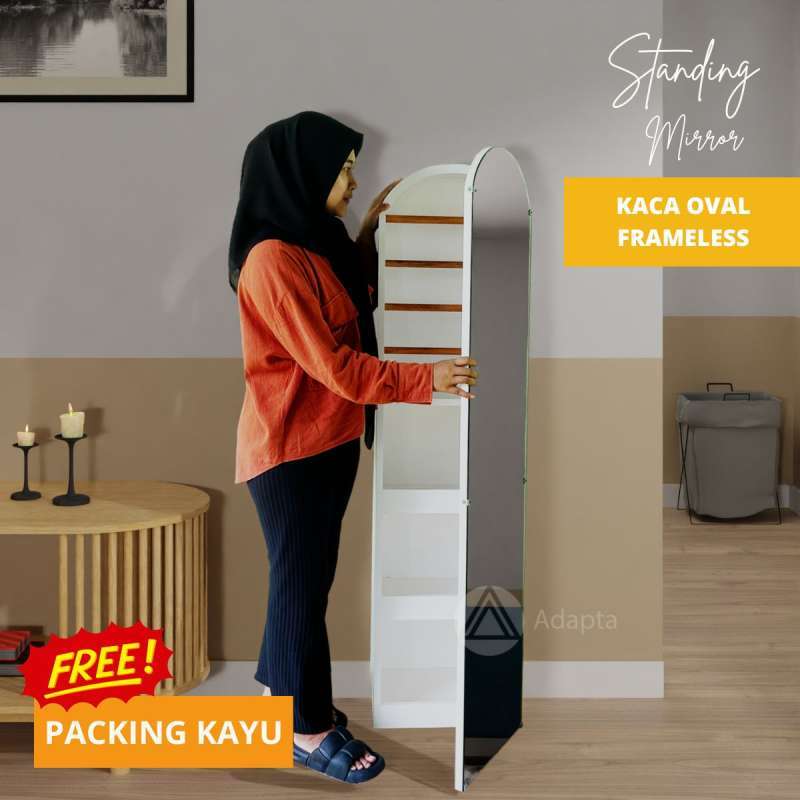 Jual Adapta -kaca Standing Mirror Kombinasi Hijab + Make Up Kaca Atas ...
