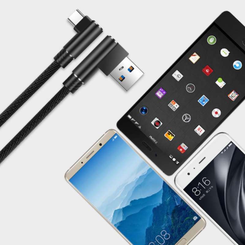 Promo Kabel Charger USB Type C L Shape Cable 2.1A 1 Meter ~ zp8Zvz ...