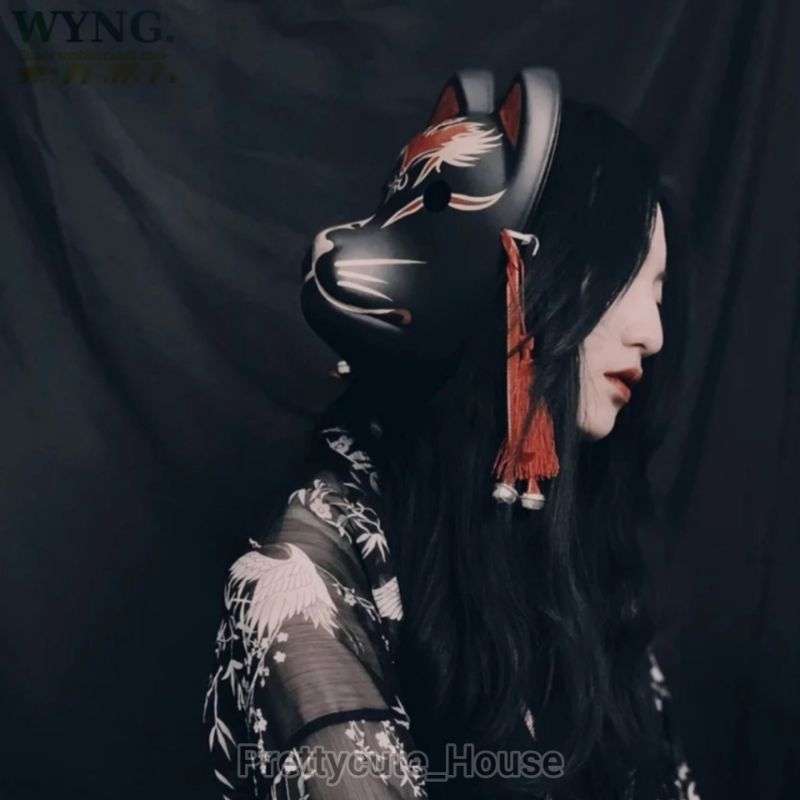 Jual Topeng Anime Anbu Full Face Dengan Lonceng / Anime Fox Mask With ...