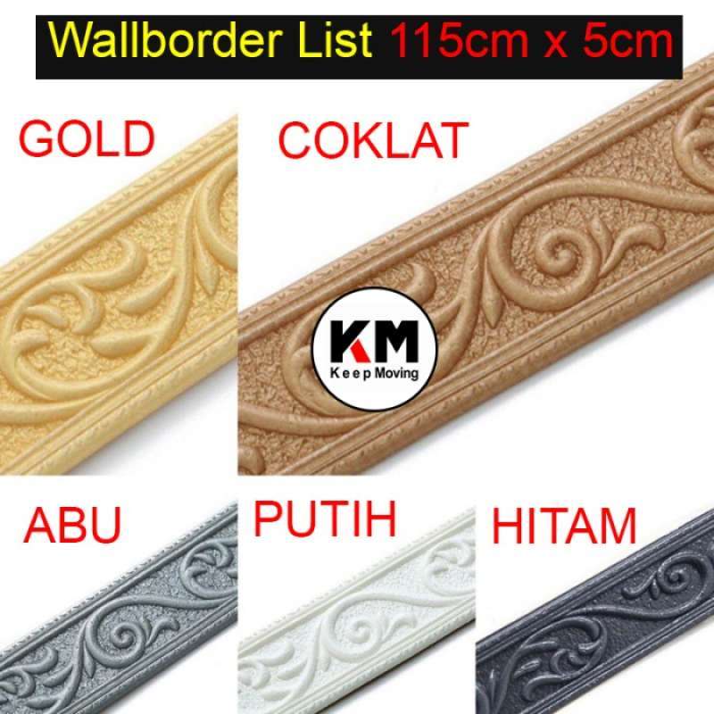 Jual KM Wall Border List Wallpaper Wallborder Foam 3D - Gold1.15mx5cm ...