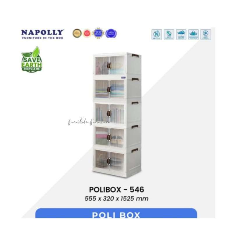 Jual CONTAINER BOX LIPAT LEMARI SUSUN PLASTIK SERBAGUNA POLIBOX NAPOLLY ...