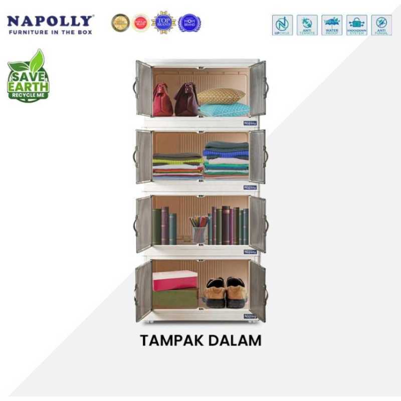 Jual CONTAINER BOX LIPAT LEMARI SUSUN PLASTIK SERBAGUNA POLIBOX NAPOLLY ...