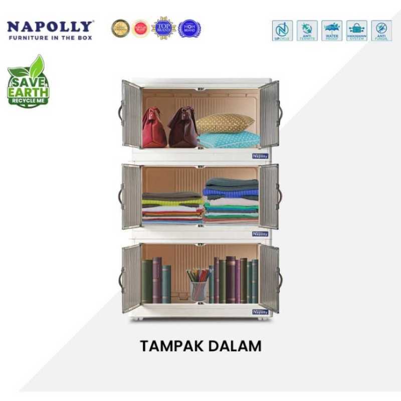 Jual CONTAINER BOX LIPAT LEMARI SUSUN PLASTIK SERBAGUNA POLIBOX NAPOLLY ...