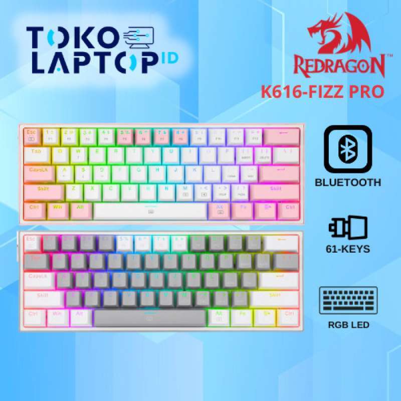 Promo Redragon K616 Fizz PRO RGB 3in1 Mechanical Gaming Keyboard Diskon ...