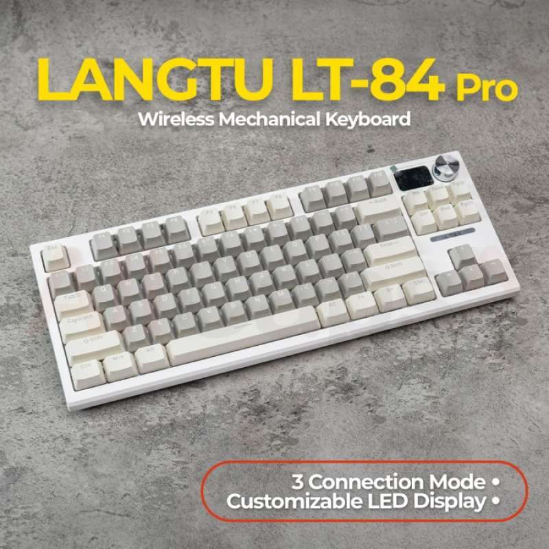 Promo LANGTU LT-84 LT84 PRO Wireless TKL LED Hotswappable Mechanical ...