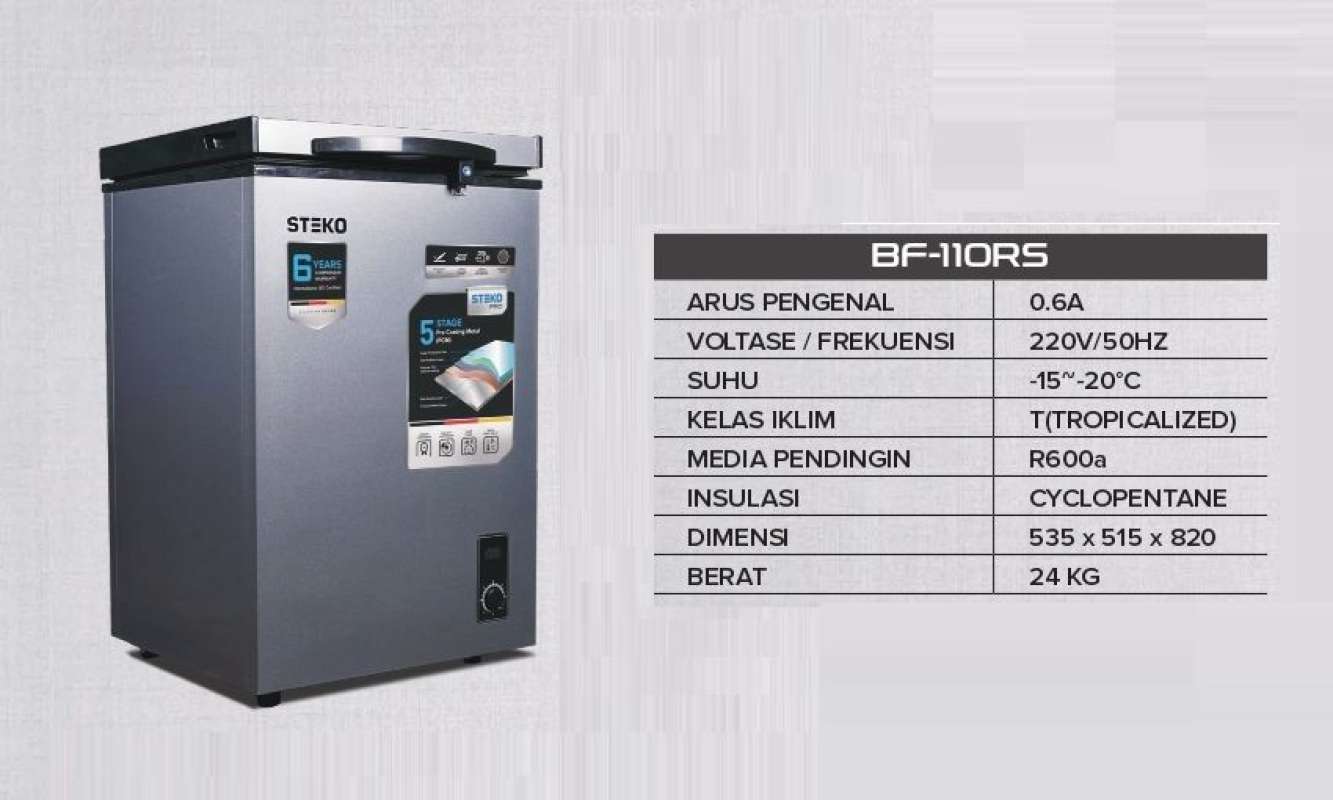 Promo STEKO BF-110RS BF110 RS Chest Freezer Kulkas Pembeku 100 Liter Premium - ONLY JAKARTA ...
