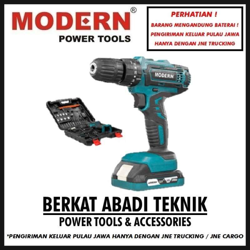 Promo MODERN M16 Mesin Bor Cordless Drill 20V Set Tangan Baterai Impact ...
