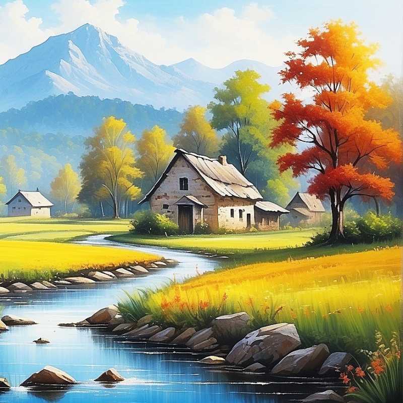 Promo Terbaru! Lukisan Pemandangan Musim Gugur Di Benua Eropa Diskon 5% ...