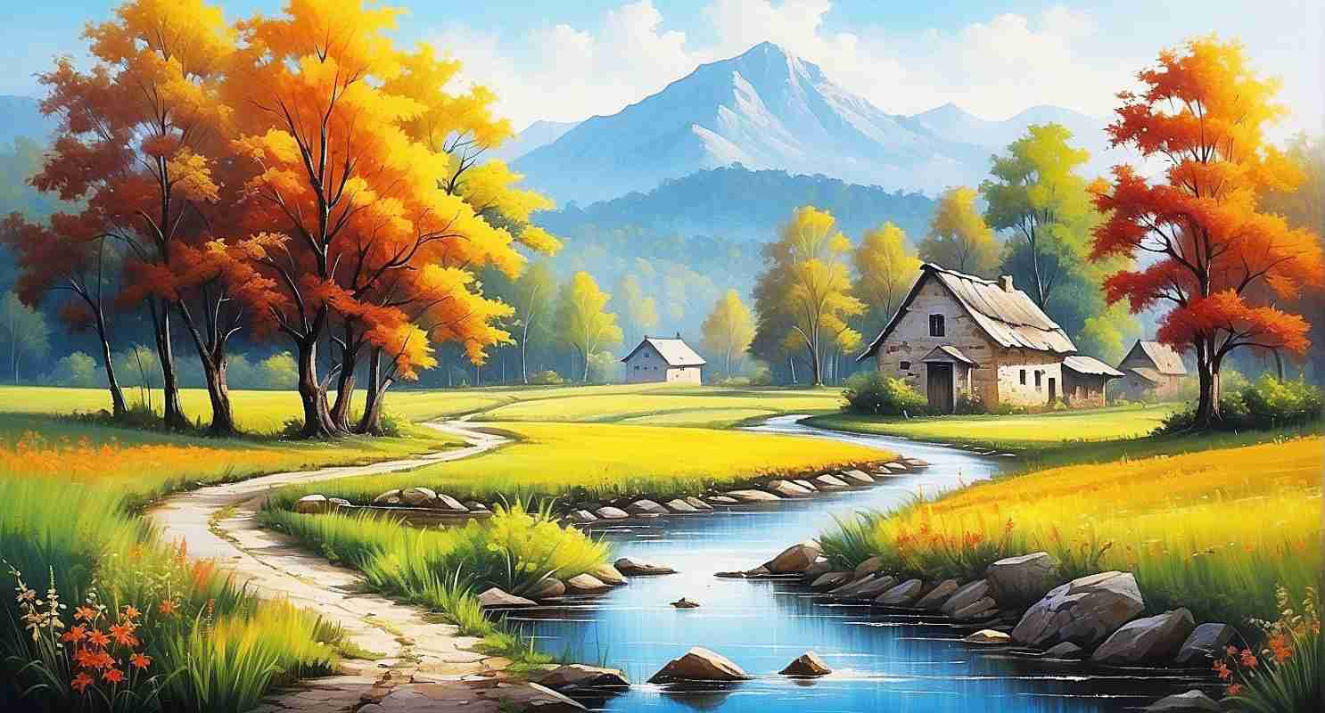 Promo Terbaru! Lukisan Pemandangan Musim Gugur Di Benua Eropa Diskon 5% ...