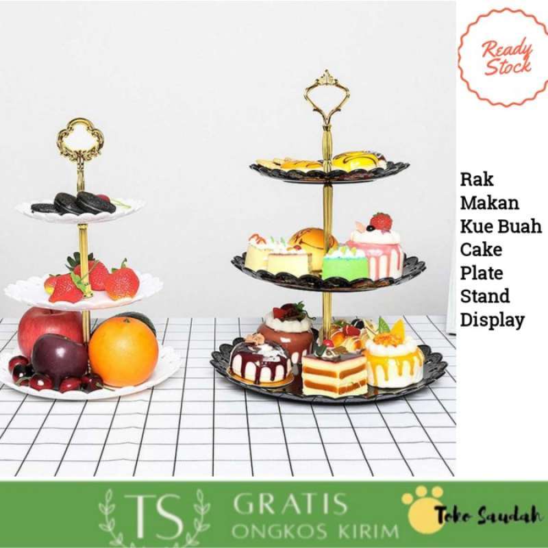 Promo Rak Tatakan Kue Makanan Cake Saji 3 Susun Plate Stand Display ...