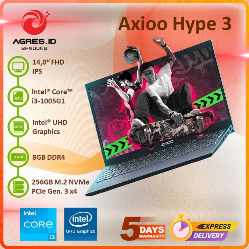 Jual Axioo Hype 3 I3-1005G1 8Gb 256Gb 14” FHD IPS Blue di Seller AGRES ...