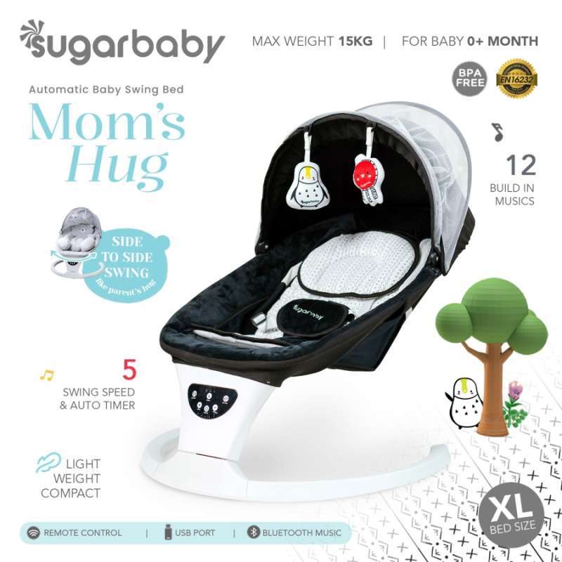 Jual Sugar Baby Moms Hug Automatic Baby Swing Bed/ayunan Bayi - Bubble ...