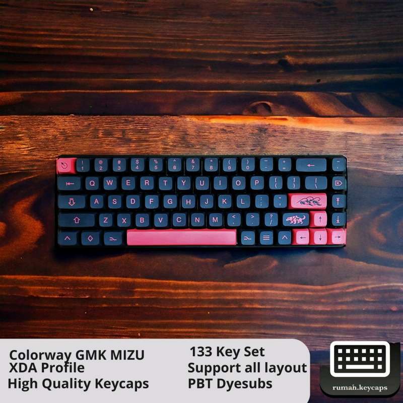 Jual Keycaps Keycap XDA PROFILE GMK MIZU BLACK RED PBT Dyesub dye sub ...
