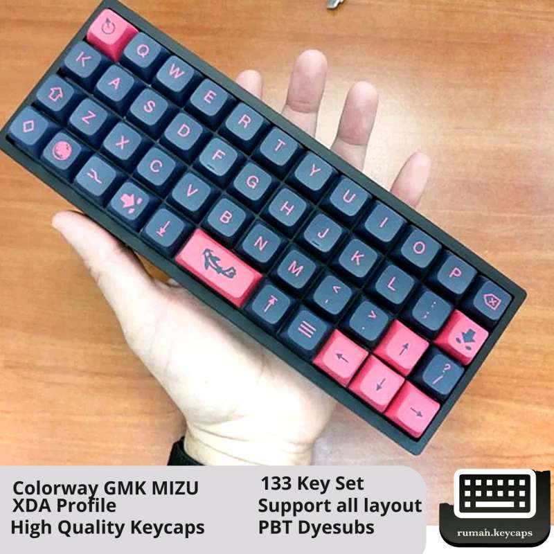 Jual Keycaps Keycap XDA PROFILE GMK MIZU BLACK RED PBT Dyesub dye sub ...