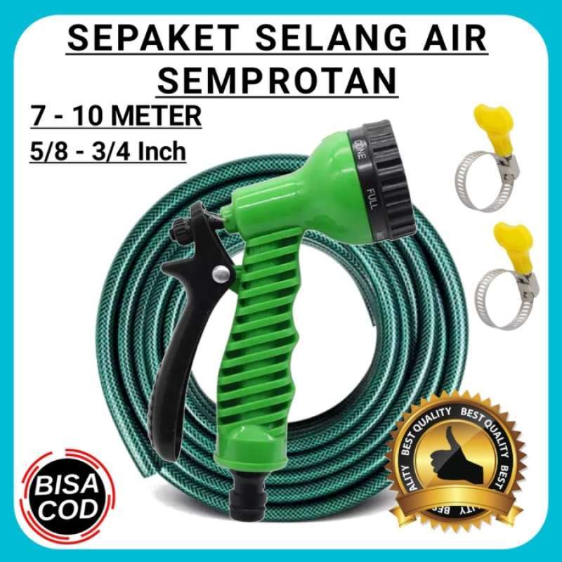 Promo SELANG AIR 10 METER + SEMPROTAN AIR WATER 7 JET SPRAY 5/8 3/4 ...