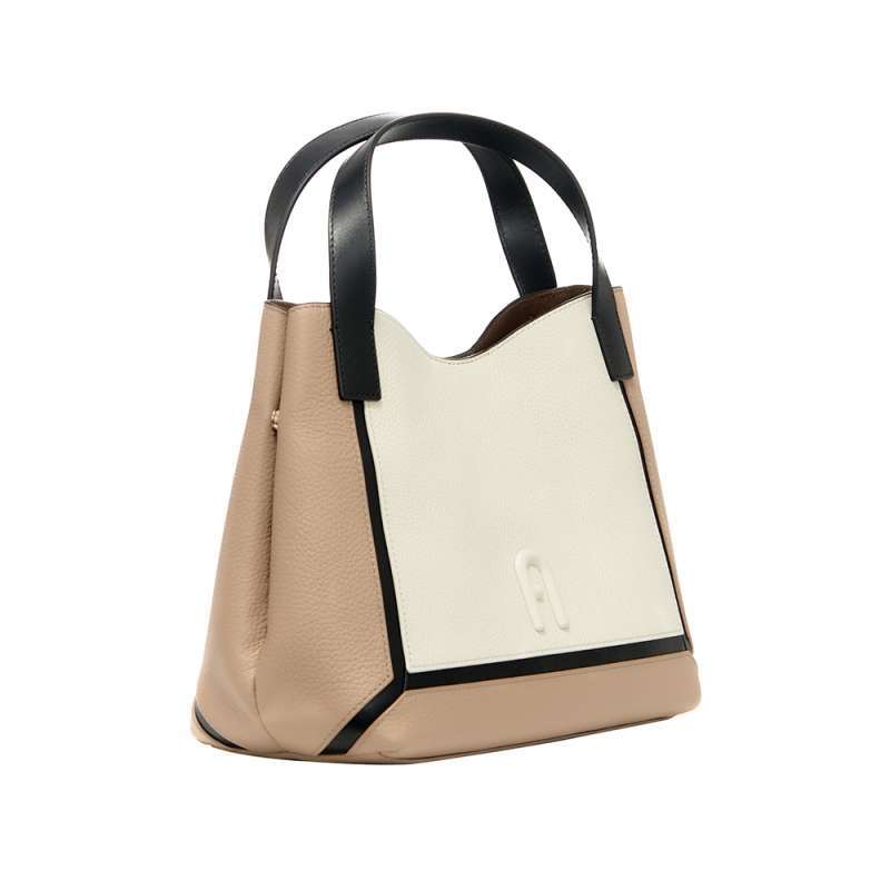 Promo Furla Primula Color Block S Hobo Bag Marshmallow Greige Black ...