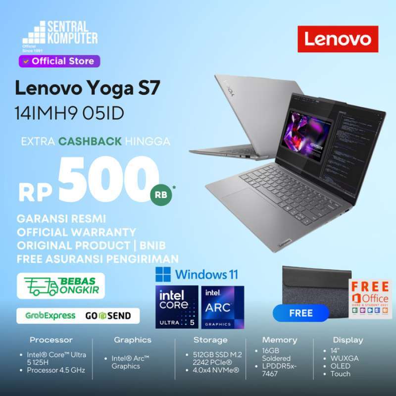 Jual Lenovo Yoga S7 14imh9 - Intel Ultra 5 125h 16gb 512gb Ssd Win 11 & Ohs Di Seller Sentral ...