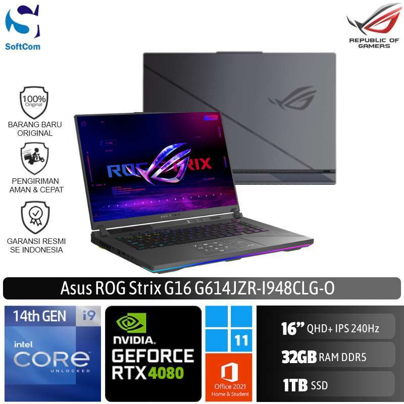 Promo Asus Rog Strix G16 G614jzr I948clg Laptop Gaming [core I9 14900hx ...