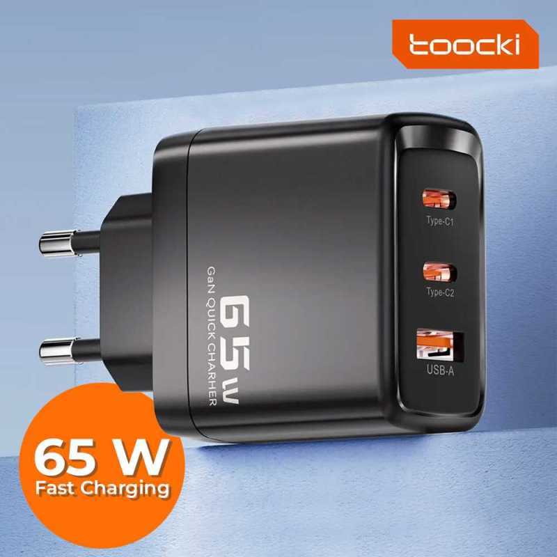 Jual Toocki Kepala Charger Usb Fast Charging Multi Port Pd Qc Gan 65w ...