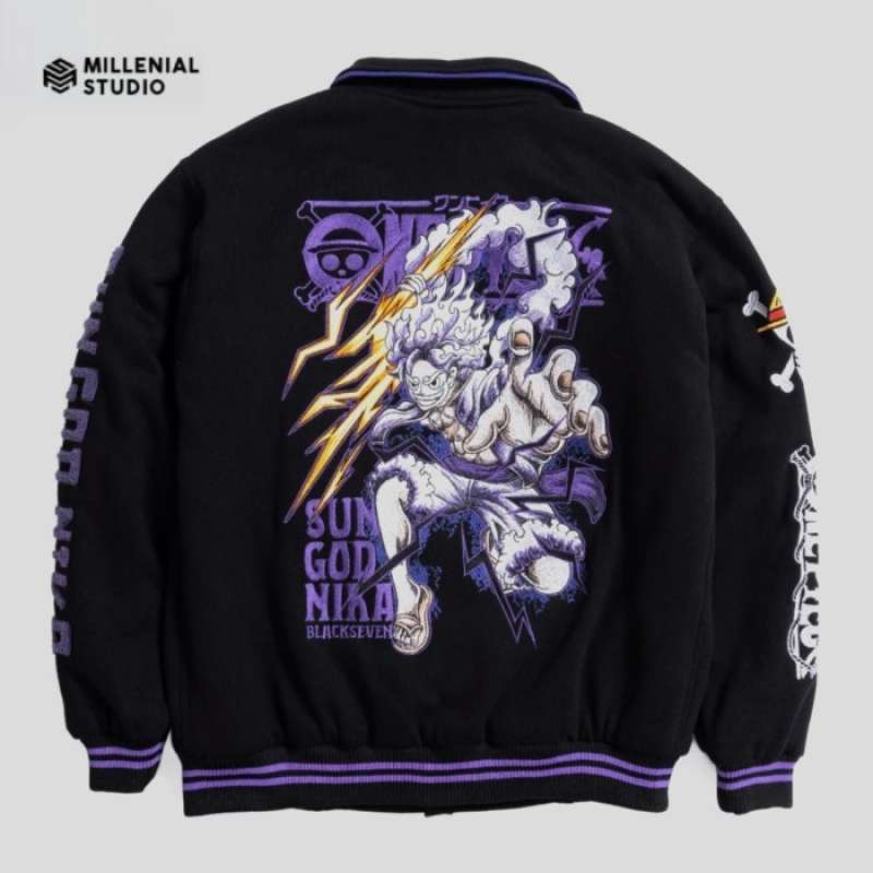Promo Jaket Varsity Purple | One Piece Gear 5 Sun God Nika | Limited ...
