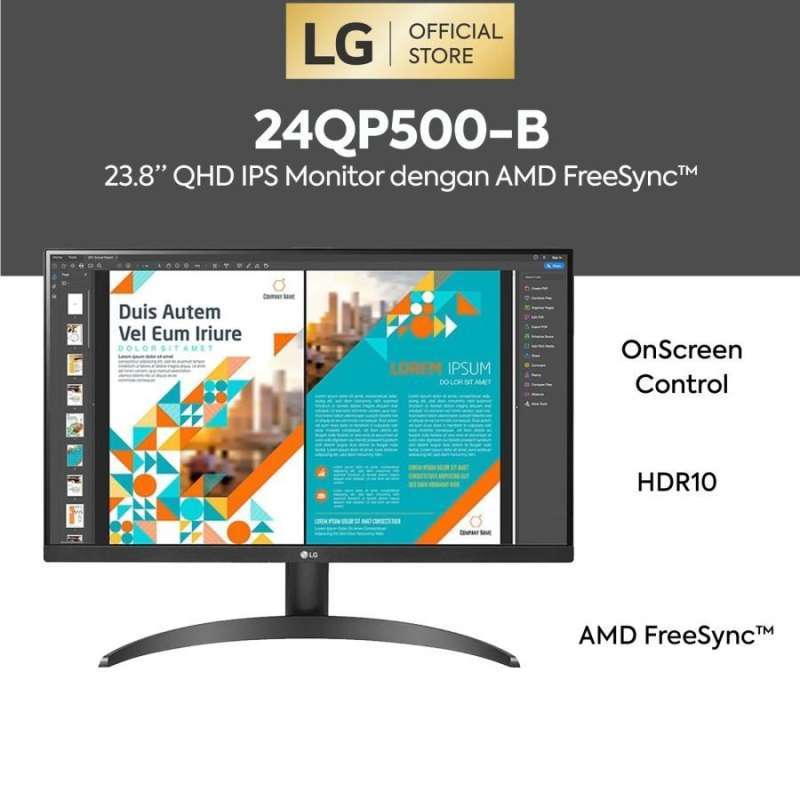Jual Lg 24qp500-b Qhd Ips Monitor Led Dengan Amd Freesync™ Di Seller ...