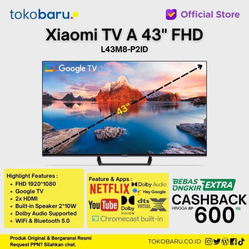 Jual Xiaomi Smart Tv A Pro 43 Uhd | 4k Ultra Hd Dolby Audio™ Garansi ...