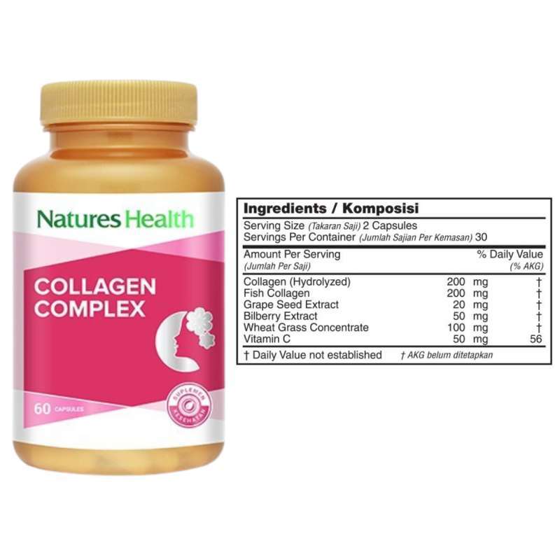 Jual Natures Health Collagen Complex 60 Capsules Kolagen Kecantikan Di ...