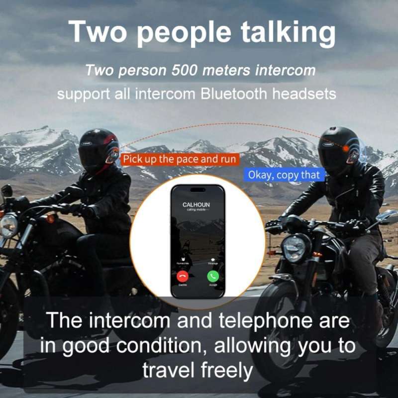 Jual Kebidumei Intercom Helm Bluetooth Headset Helmet Motorcycle Y80 2x ...