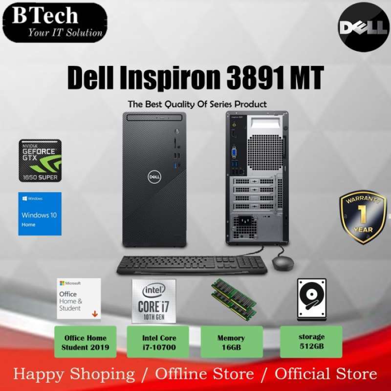 Promo Dell Inspiron 3891 Mt Core I7-10700f/16gb/512gb/dvdrw/vga ...