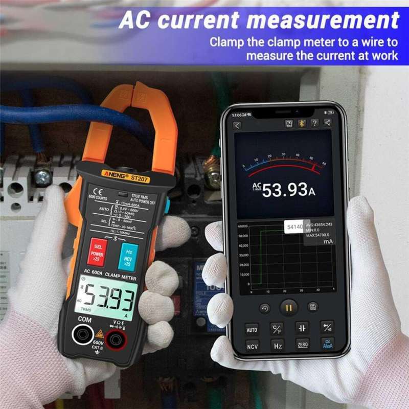 Jual Digital Bluetooth Multimeter Voltage Tester Clamp St207 Tespen ...