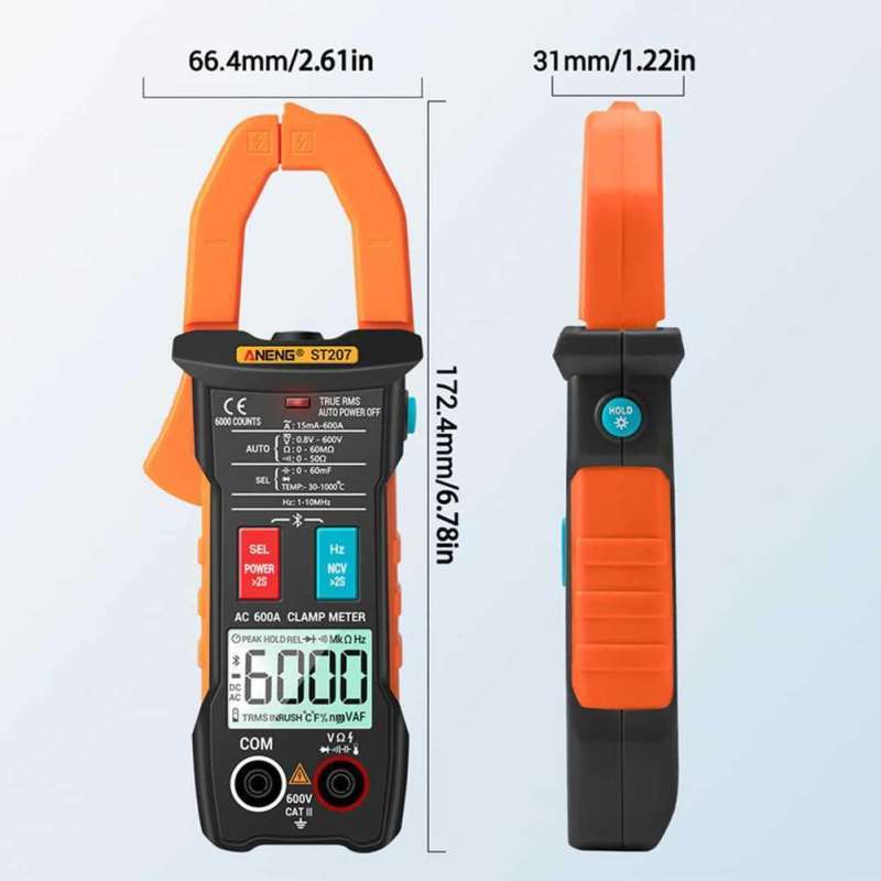 Jual Digital Bluetooth Multimeter Voltage Tester Clamp St207 Tespen ...