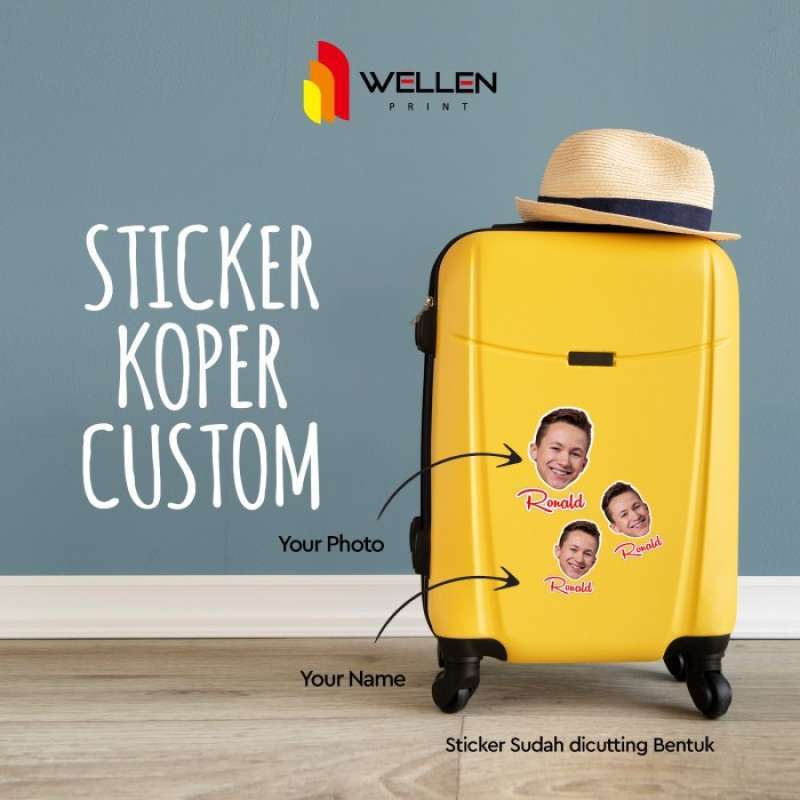 Promo Wellen Print - Sticker Set Koper Custom / Print Label Luggage ...