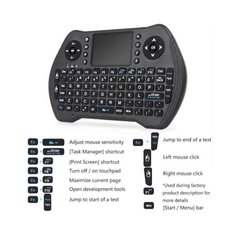 Jual Keyboard Mini Wireless 2.4ghz Rechargeable With Touchpad Mt10 ...