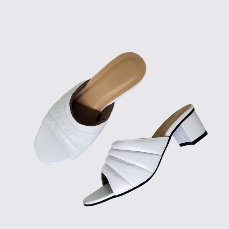 Promo Wolfs Sandal Heels Clogs Putih Hak 5cm Ukuran Jumbo Besar | No ...