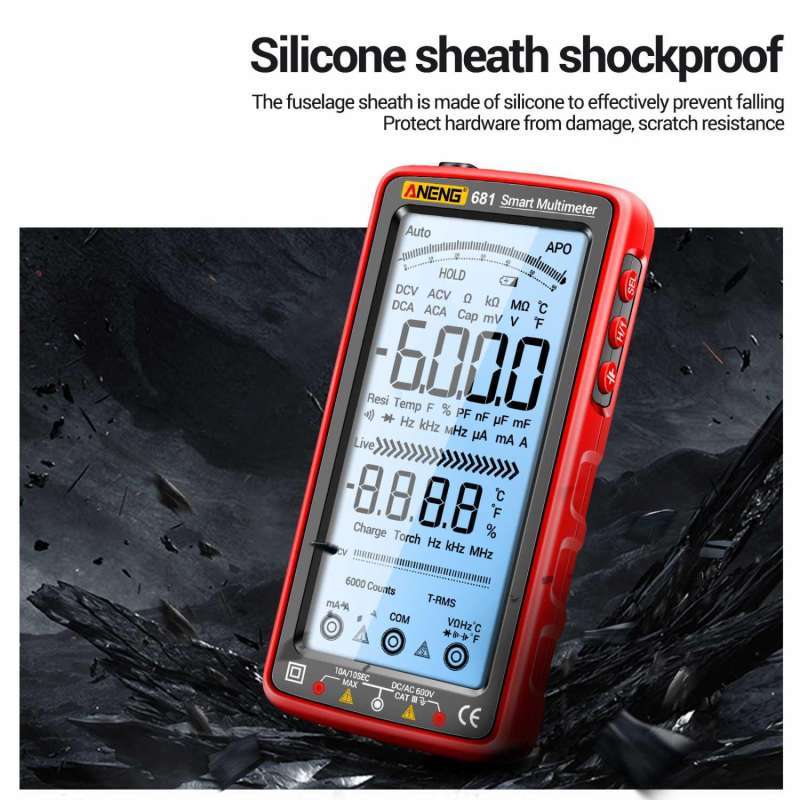 Jual Digital Multimeter Large Lcd Screen 6000 Count 1200mah 681 Tespen ...