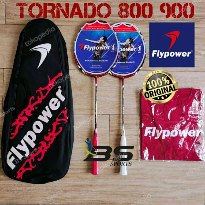 Jual Raket Badminton Flypower Tornado 800 Tornado 900 Original 100%!b(missing)lack White 900 ...