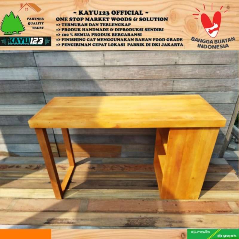 Jual Meja Kerja Kayu Minimalis Wooden Table Monitor Table Tv Stand Kayu ...