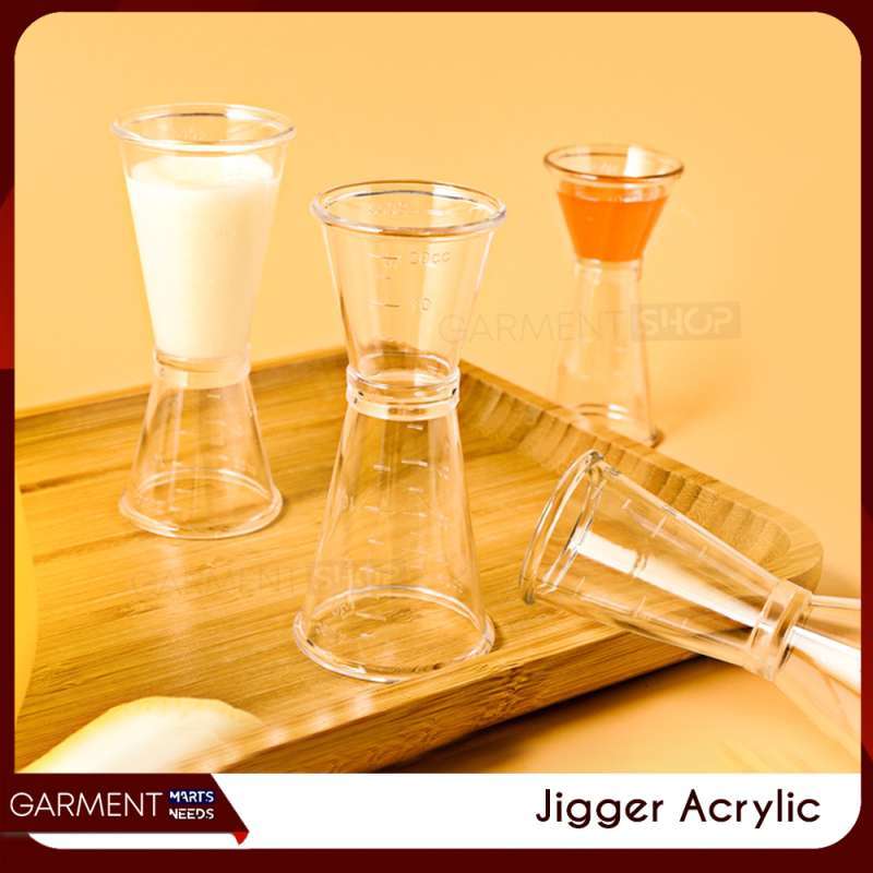 Promo Jigger Acrylic Plastik Transparan Gelas Takar Gula Syrup ...