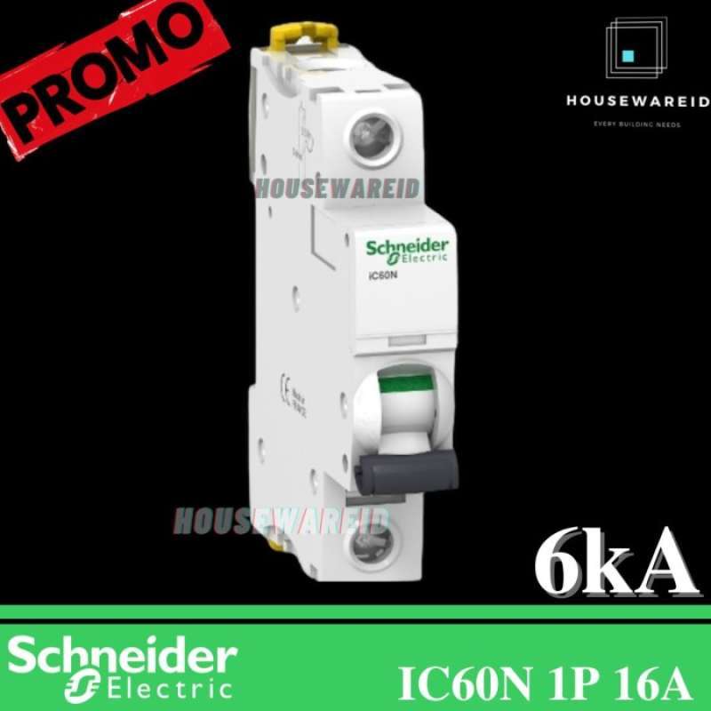 Promo Mcb Schneider Acti9 Ic60n 1 Phase 16 Ampere Sni, 1p 16a 1pole ...