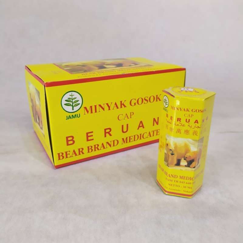 Promo Minyak Gosok Cap Beruang Ukuran Kecil 30ml Dus 1 Lusin Isi 12 ...