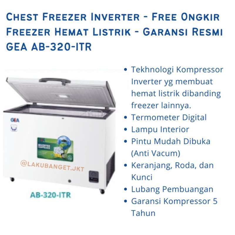Promo Freezer Inverter Ab 320 Itr / Freezer Hemat Listrik Gea Ab-320 ...