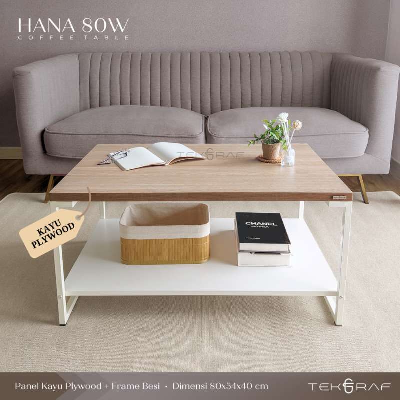 Promo Tekgraf Hana 80 W Meja Tamu Marble Coffee Table Kayu Kaki Besi ...