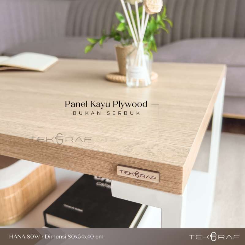 Promo Tekgraf Hana 80 W Meja Tamu Marble Coffee Table Kayu Kaki Besi ...