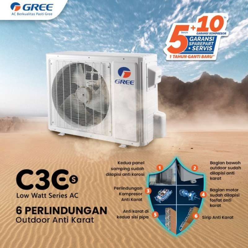 Promo Ac Gree Gwc-05c3es + Pasang / 5 C3es Ac Split 1/2 Pk Low Watt ...