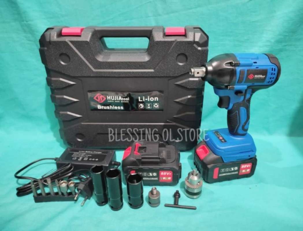 Promo Cordless Impact Wrench 2 Baterai / Bor Baut Cvt Motor/ Mesin ...