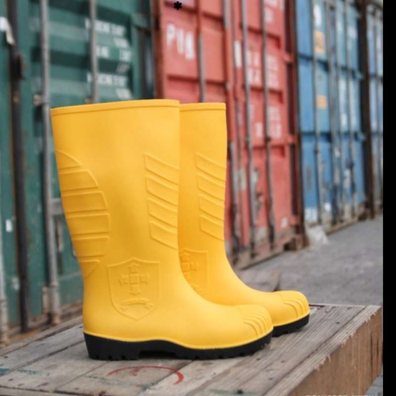 Promo Sepatu Boot Kuning Yek Ujung Besi Steel Toe Karet Rubber Diskon ...