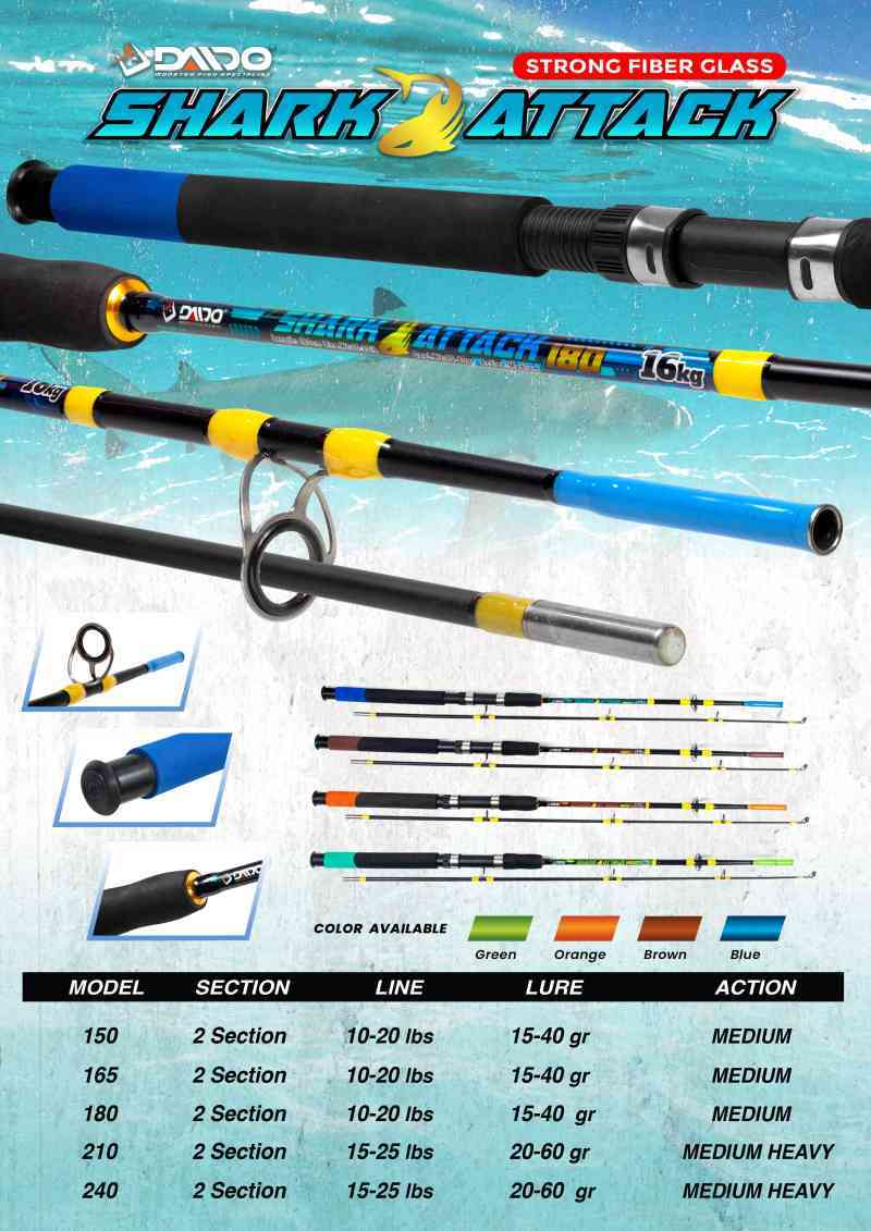 Promo Joran Daido Shark Attack Solid Fiber Ukuran 150 165 180 210 - 165cm Diskon 8% Di Seller ...