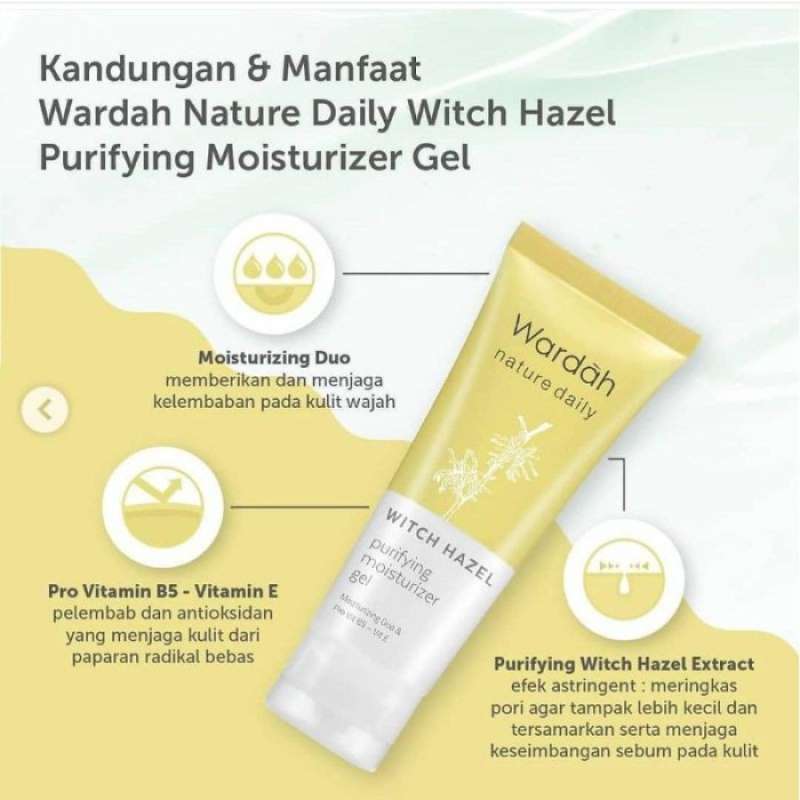 Jual Wardah Nature Daily Witch Hazel Purifying Moisturizer Gel 40 Ml Di ...